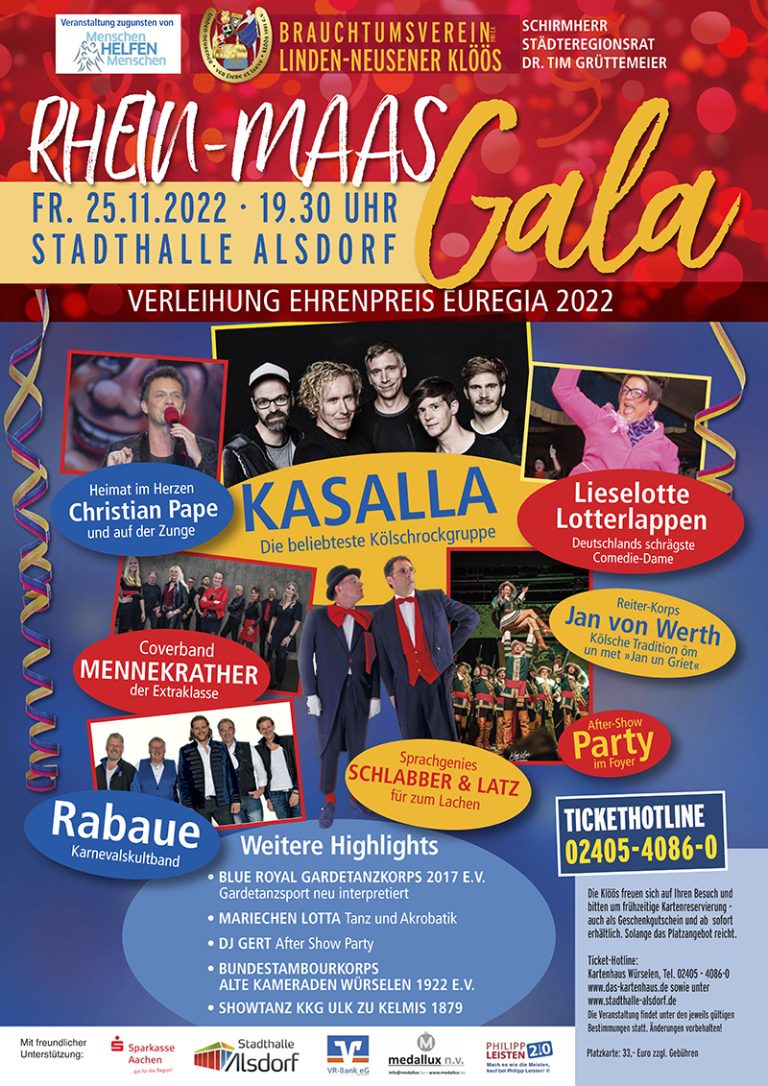 Am 25. November startet die große Rhein-Maas Gala der Klöös | Top-Aachen